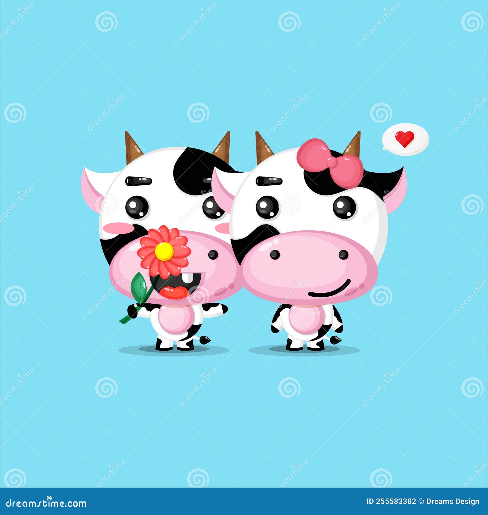 Sweet cow is in love stock vector. Illustration of sweet - 255583302