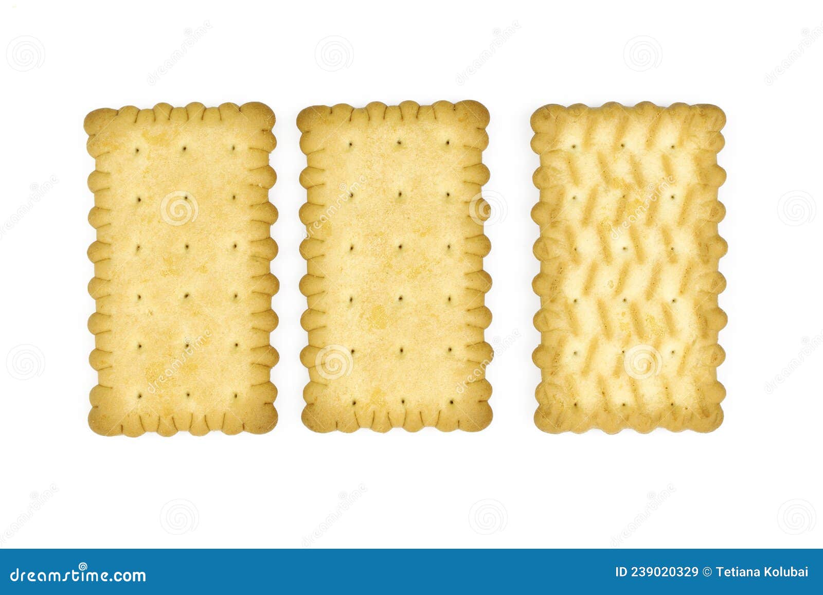 Rectangular Wheat Flour Cookies. Sweet Crackers on a White Background ...