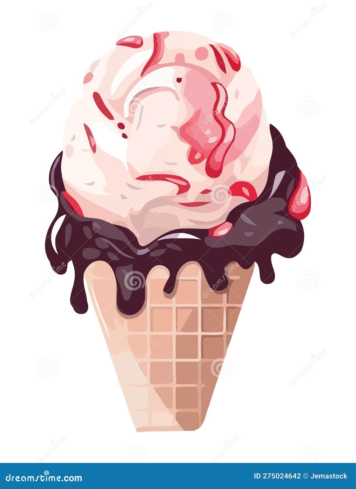 Sweet Creamy Icon Ice Cream Cone Stock Vector Illustration Of Gourmet