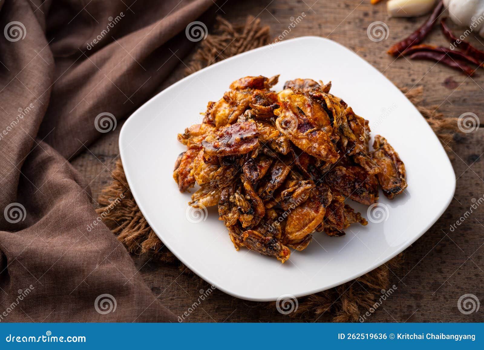 Sweet and Crispy Spicy Dried Squid Snack Stock Photo - Image of golden ...