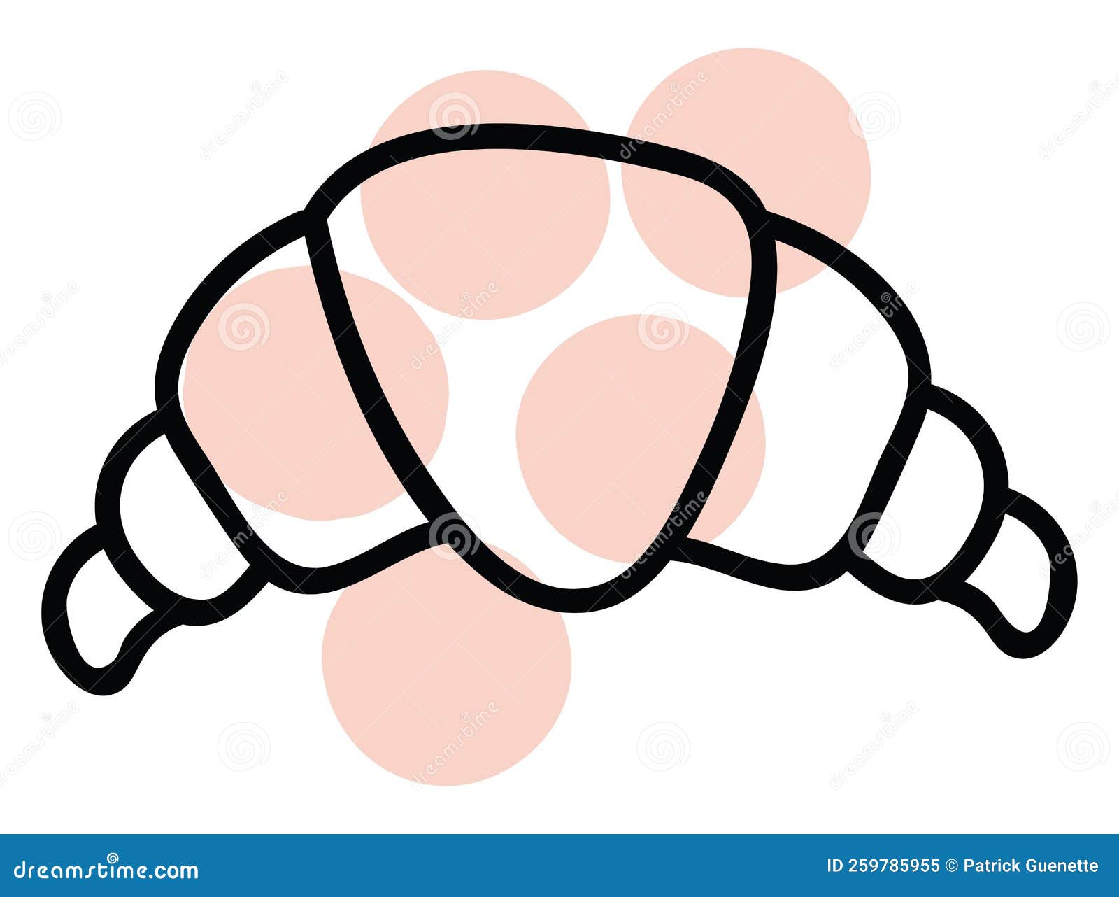 Sweet croissant, icon stock vector. Illustration of tasty - 259785955