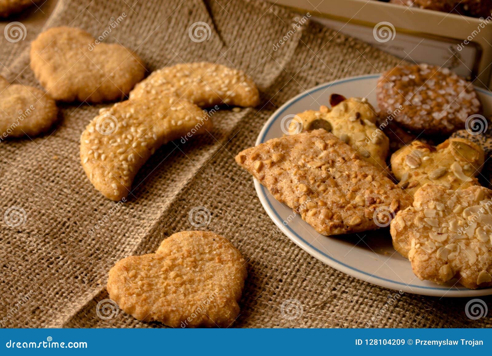 Sweet Crunchy Cookies of Different Taste. Stock Image - Image of shapes ...