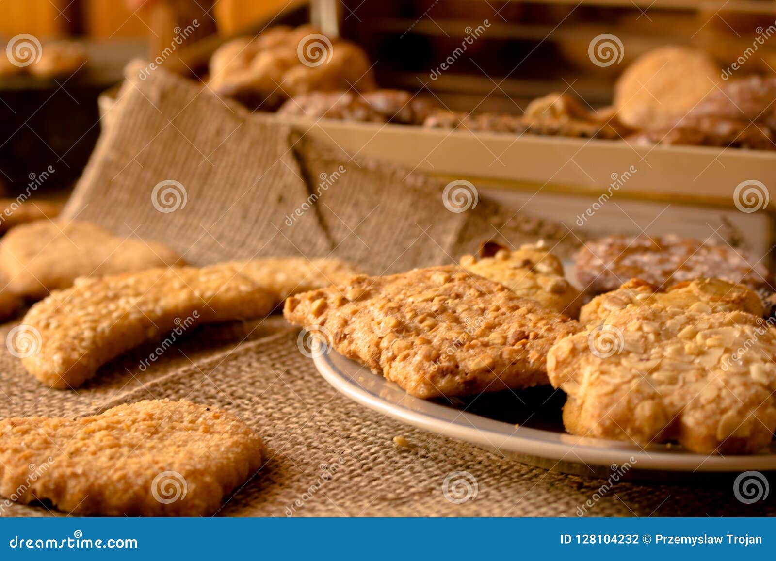 Sweet Crunchy Cookies of Different Taste. Stock Photo - Image of ...