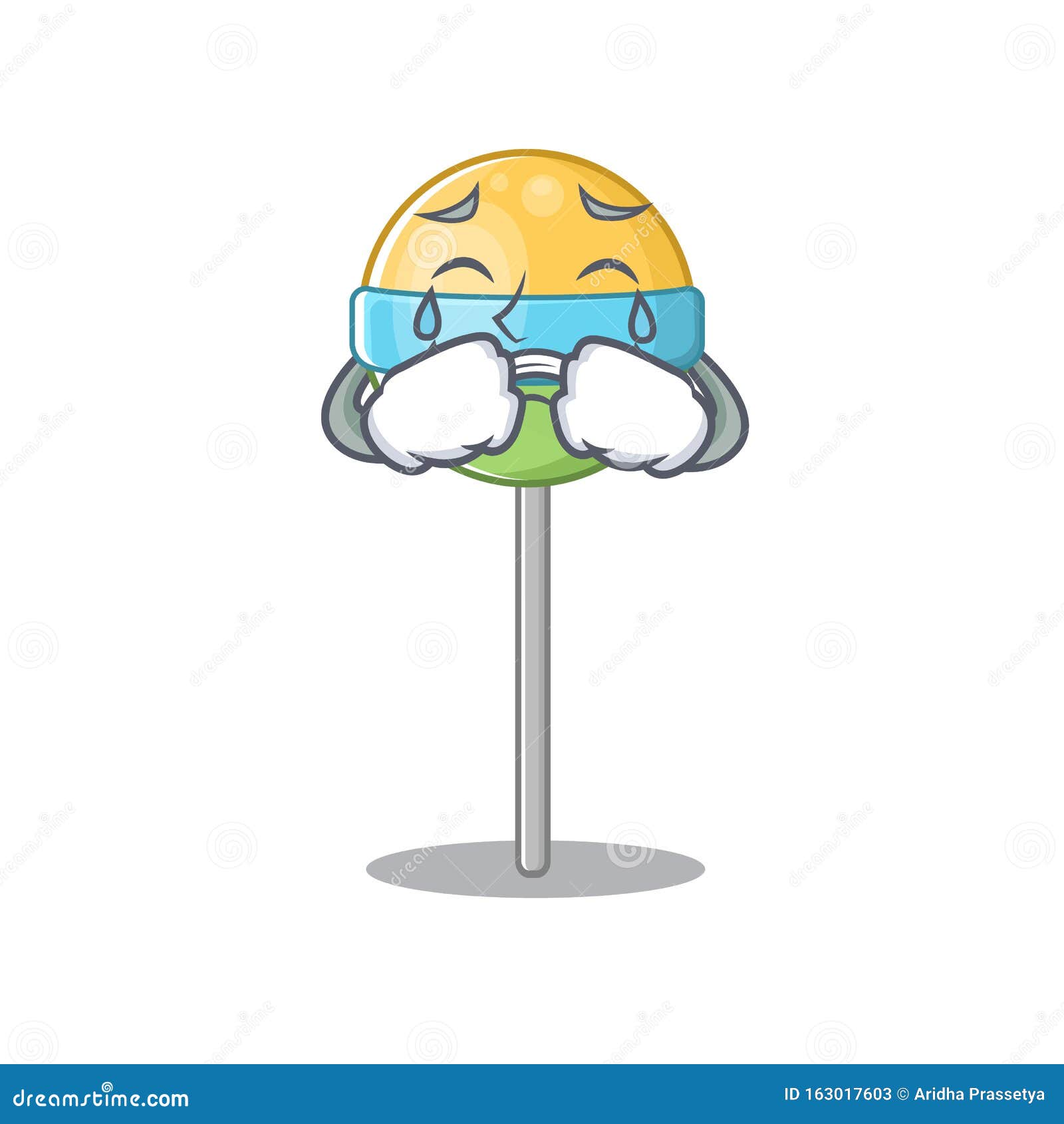 Sad Crying Lollipop Cartoon Style Vector Illustration | CartoonDealer ...