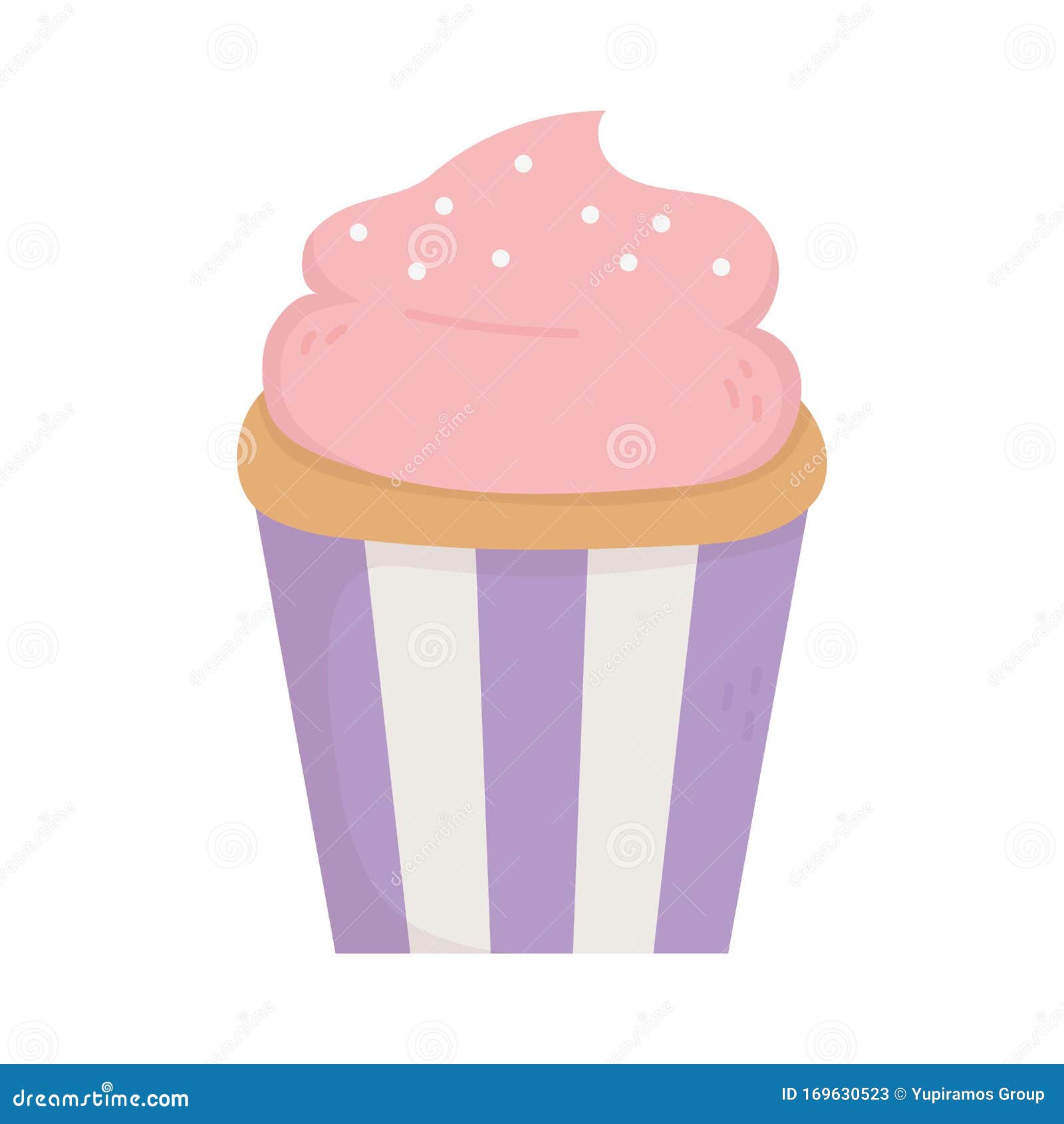 Sweet Cupcake Dessert Tasty Icon Stock Vector Illustration Of