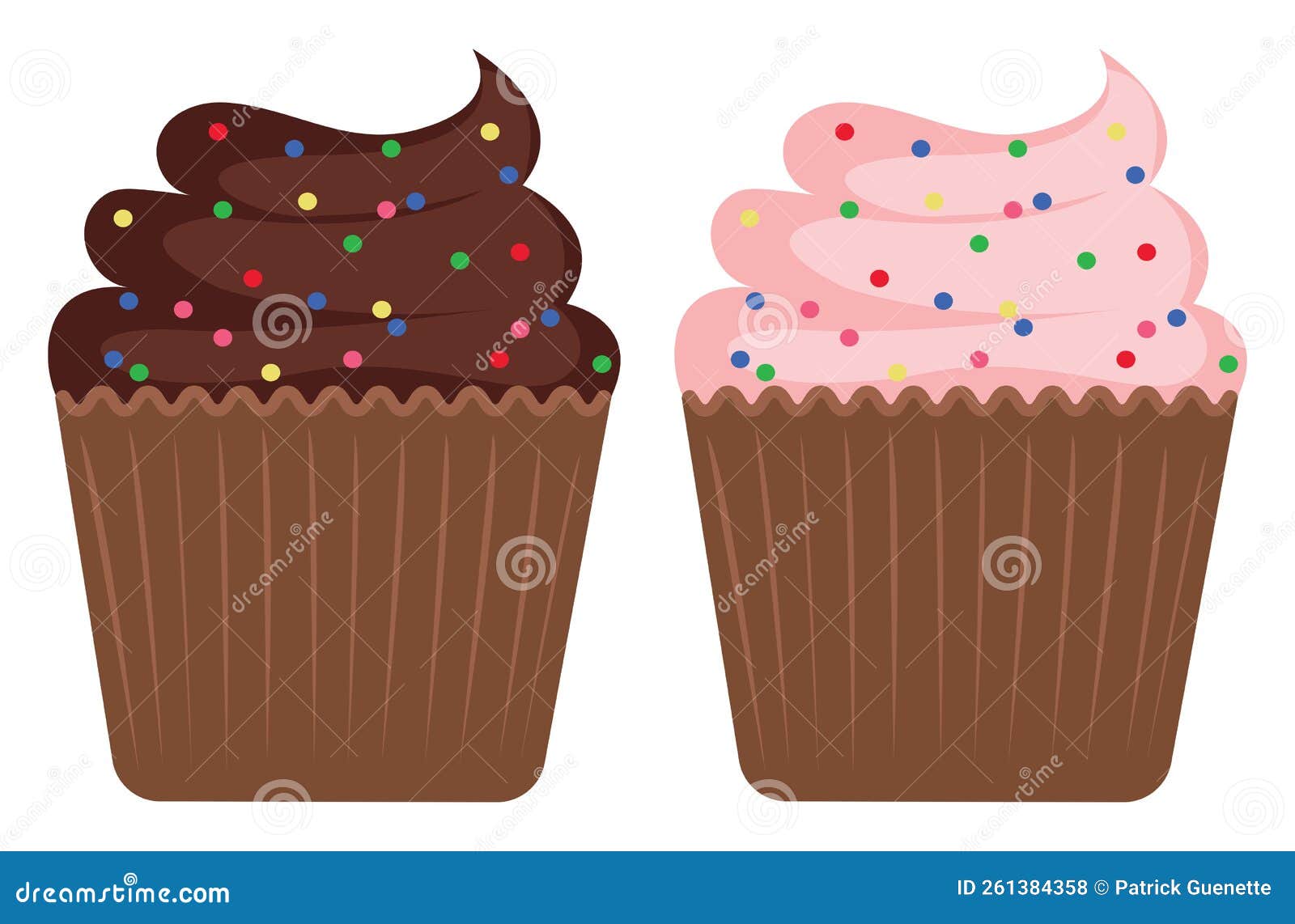 Sweet cupcakes, icon stock vector. Illustration of dessert - 261384358