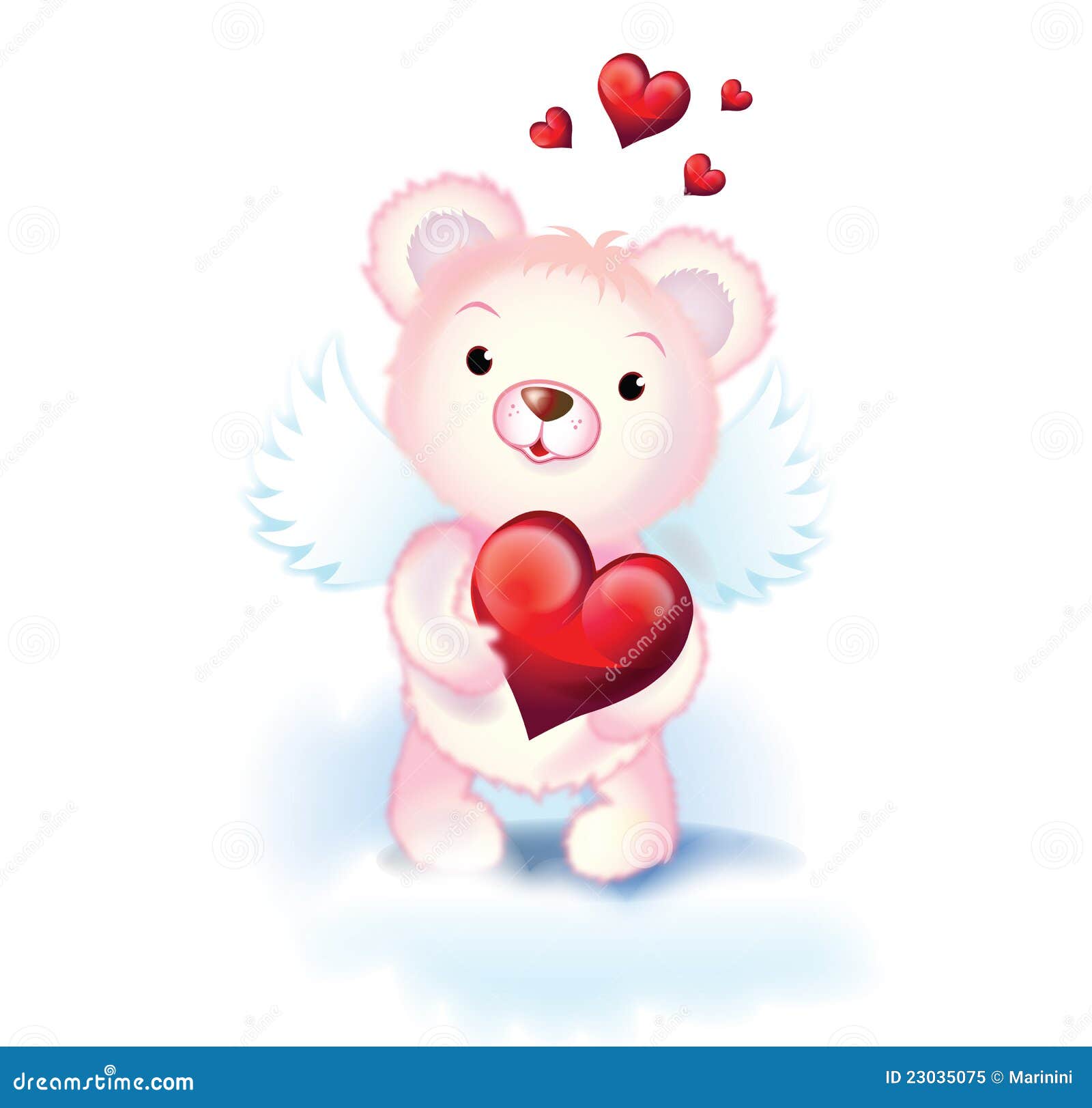 Sweet cupid bear stock illustration. Illustration of celebration - 23035075