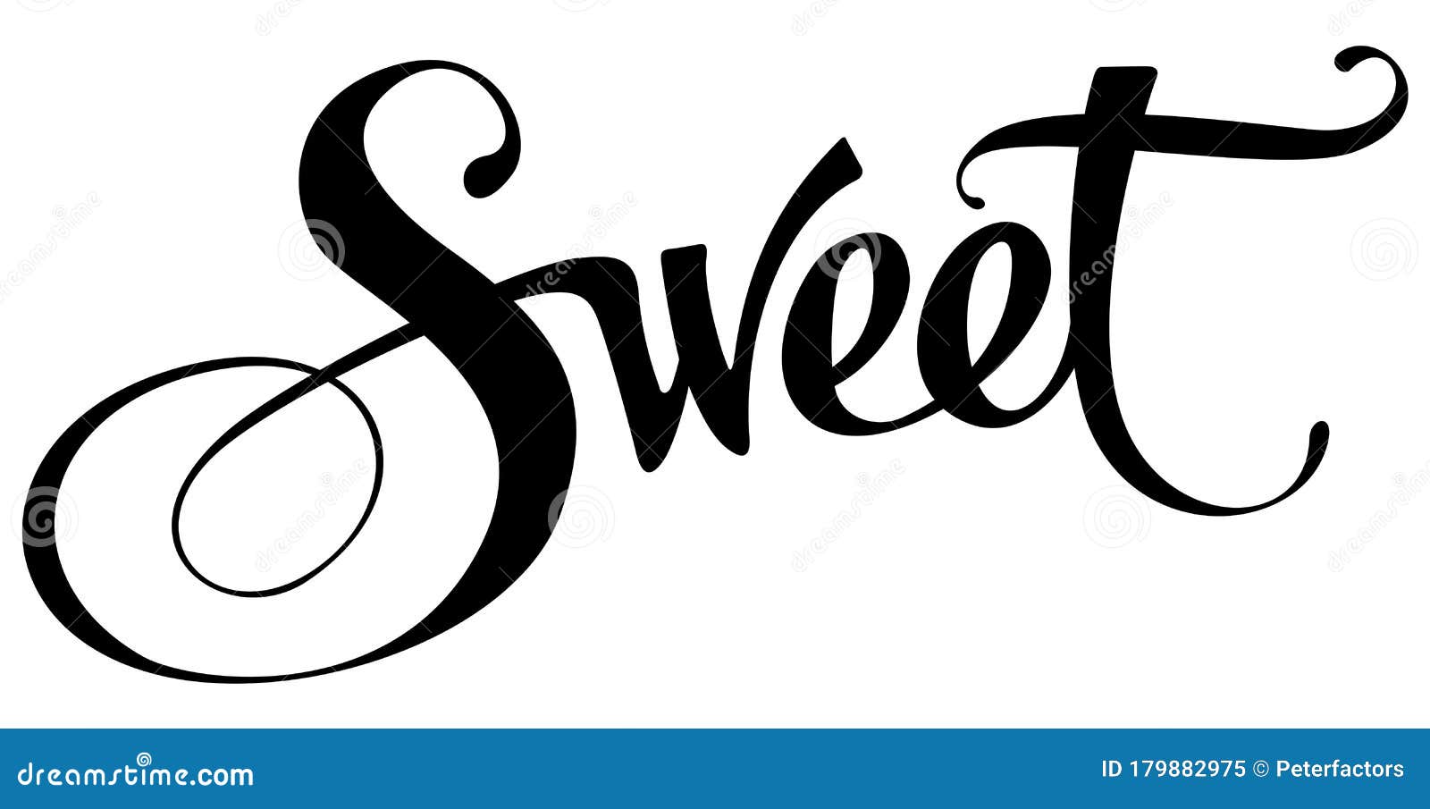 Sweet - Custom Calligraphy Text Stock Vector - Illustration of artistic ...