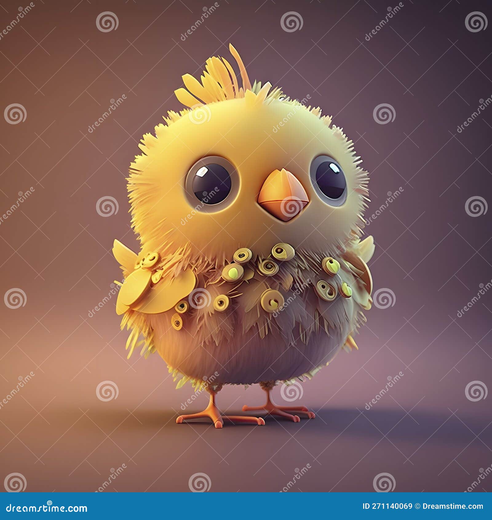 Sweet and Cute Smiling Little Fenix in 3D Rendering Stock Illustration ...