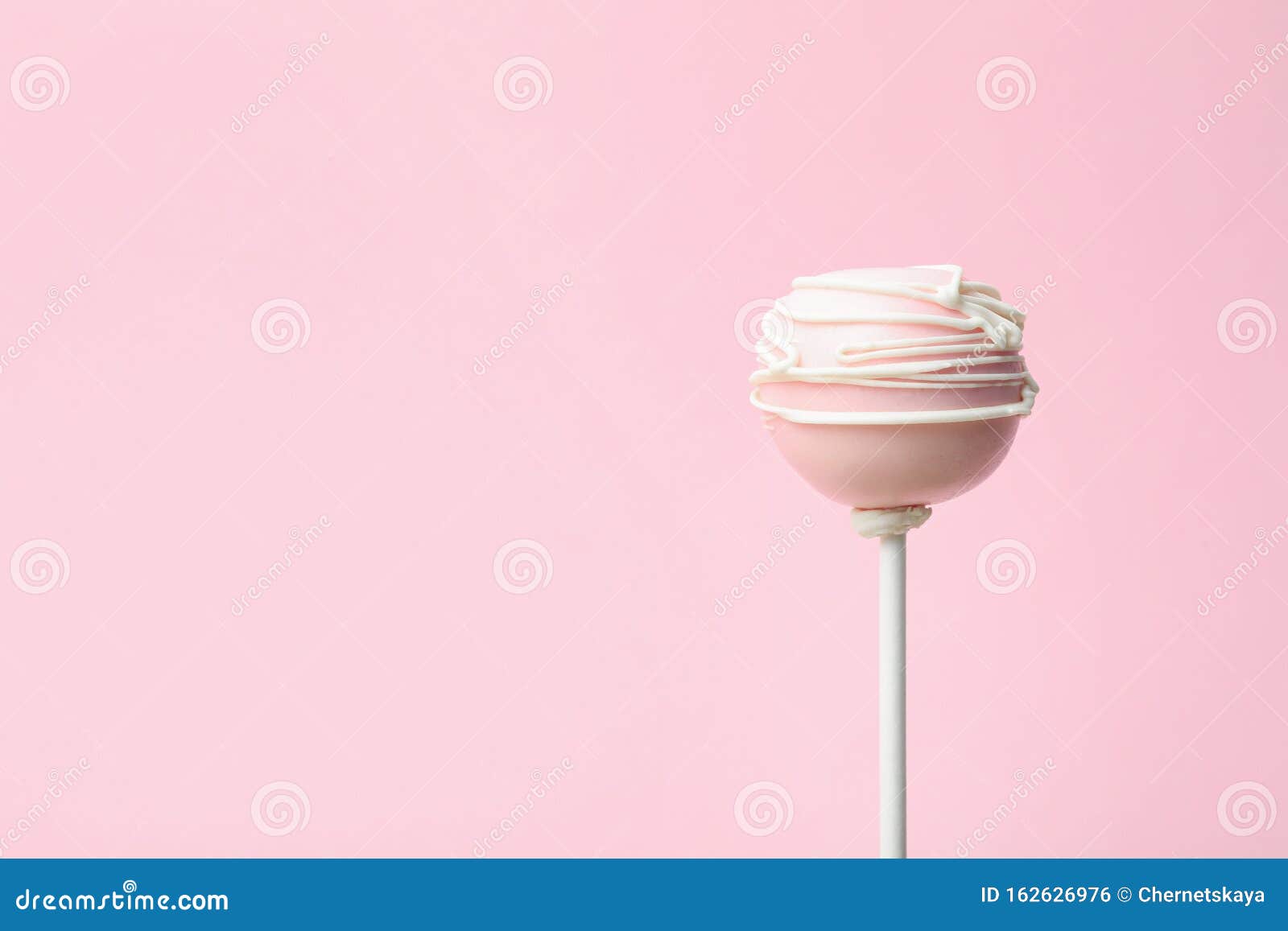Sweet Decorated Cake Pop on Pink, Space for Text Stock Photo - Image of ...