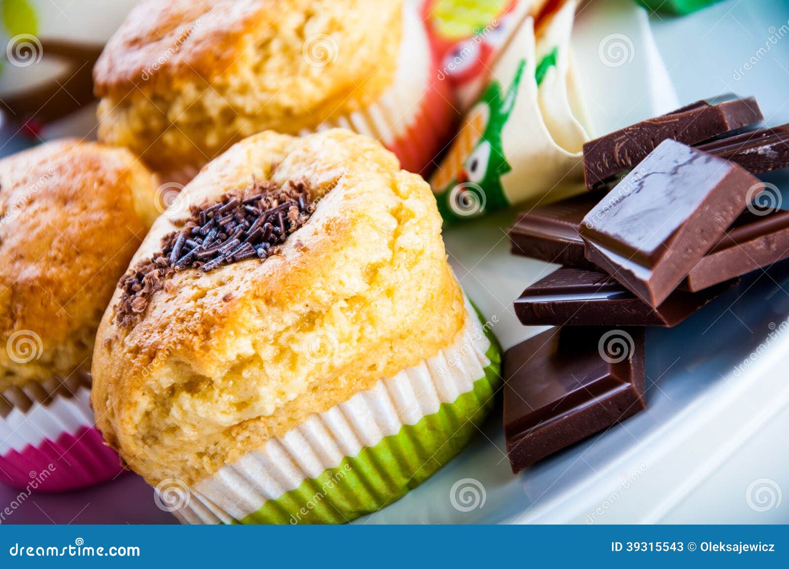 Sweet Delights on the Saturated Background Stock Image - Image of ...