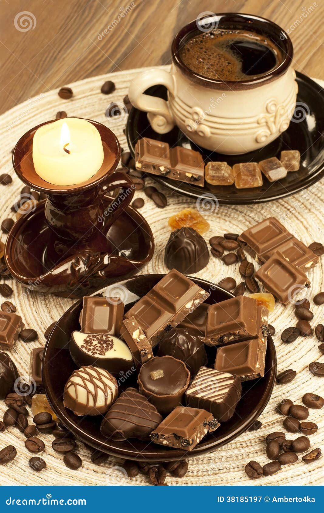 Sweet Dessert : Black Coffee and Chocolate Stock Image - Image of brown ...