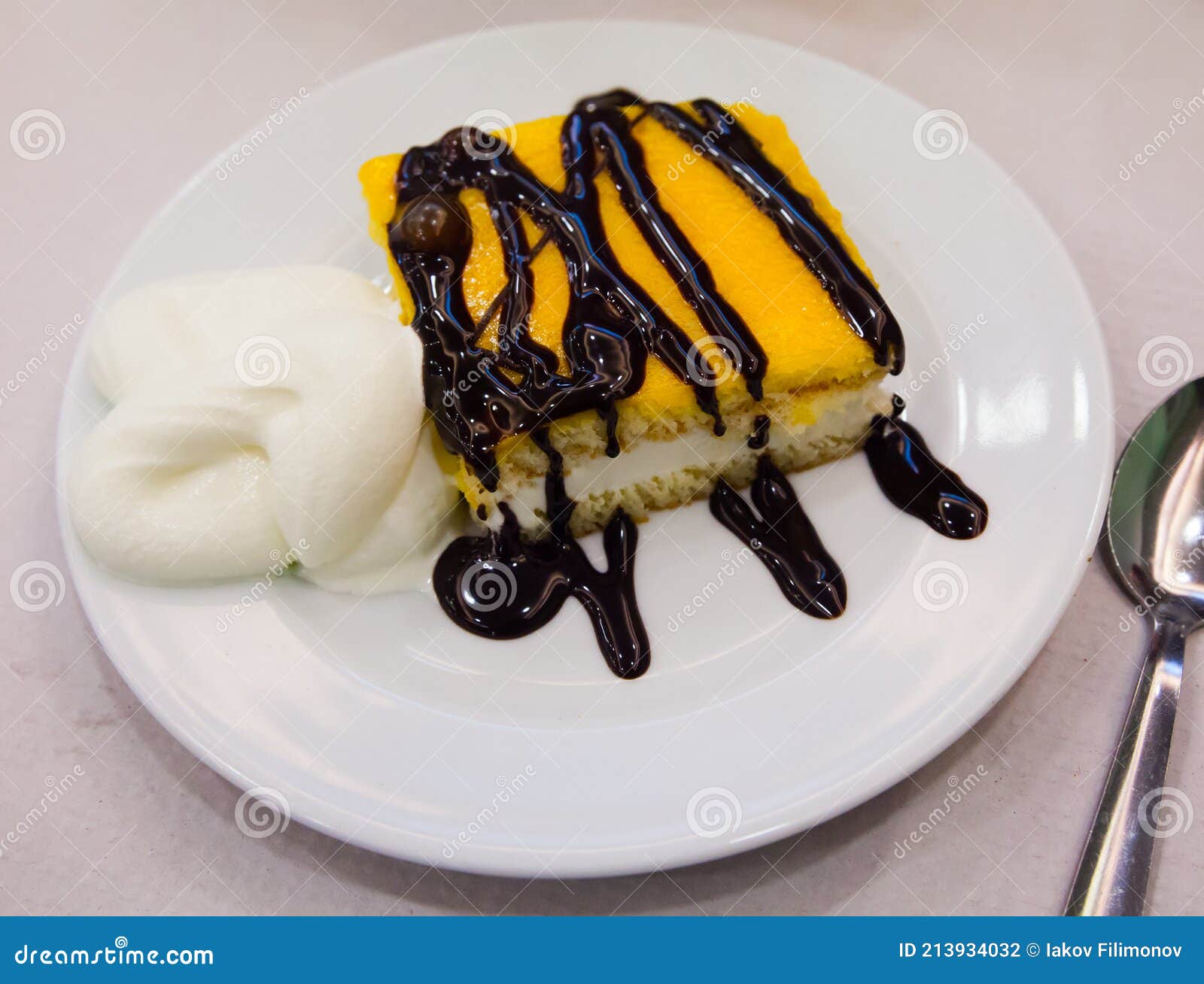 Sweet Dessert Massini Cake with Chocolate Light Mousse Stock Photo ...