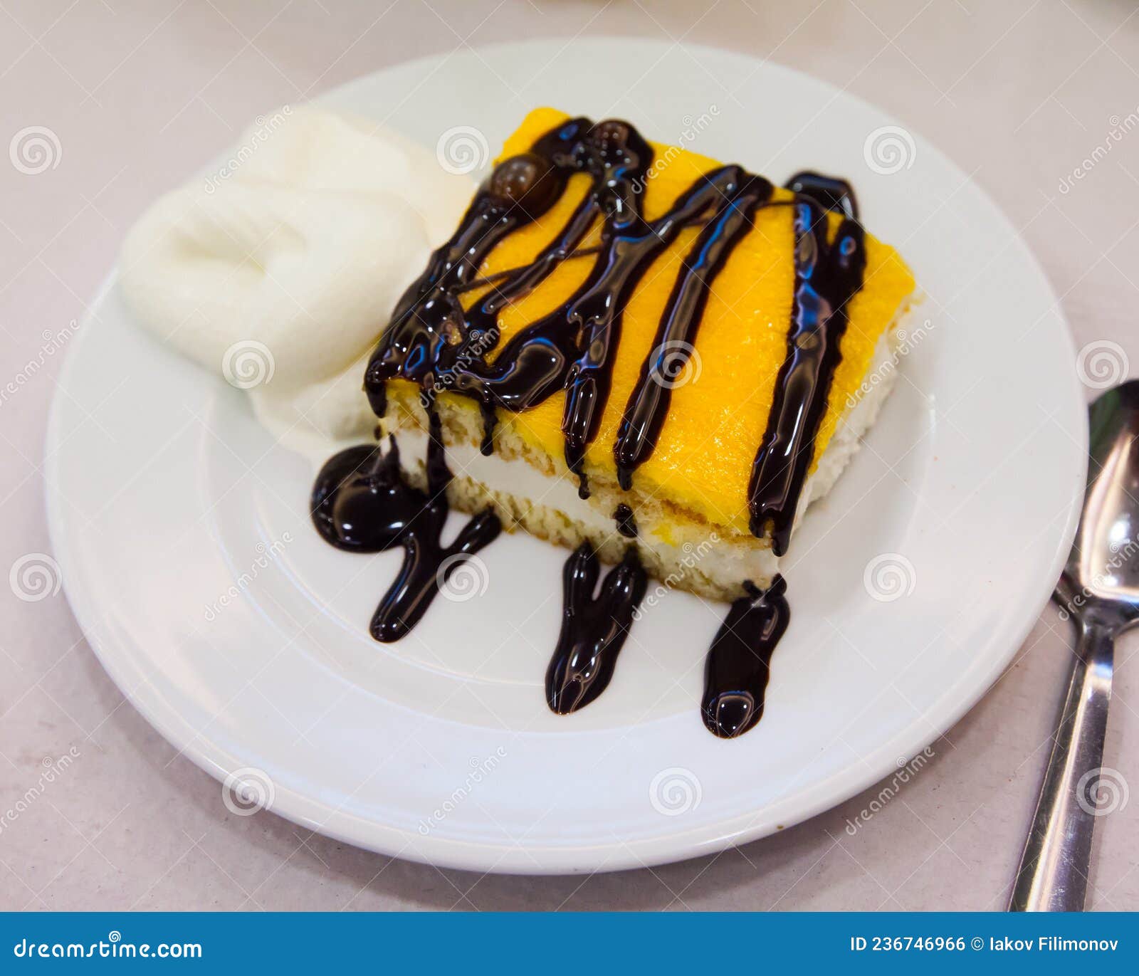 Sweet Dessert Massini Cake with Chocolate Light Mousse Stock Photo ...