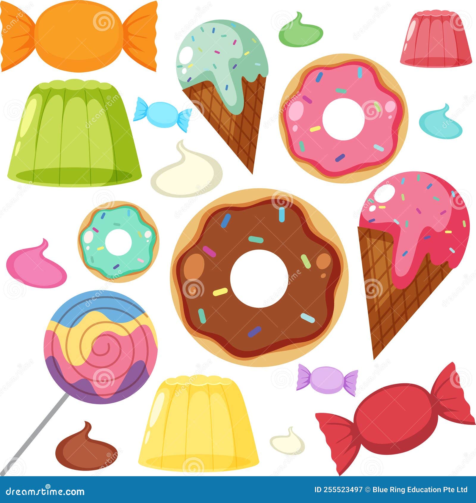 Sweet Dessert Seamless Pattern Stock Vector - Illustration of dessert ...