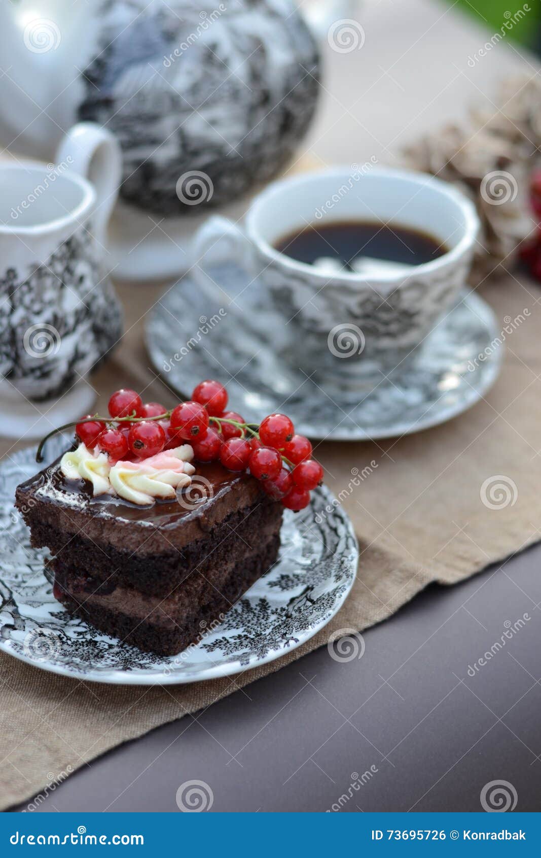 Sweet Dessert Served with a Cup of Coffee Stock Photo - Image of ...