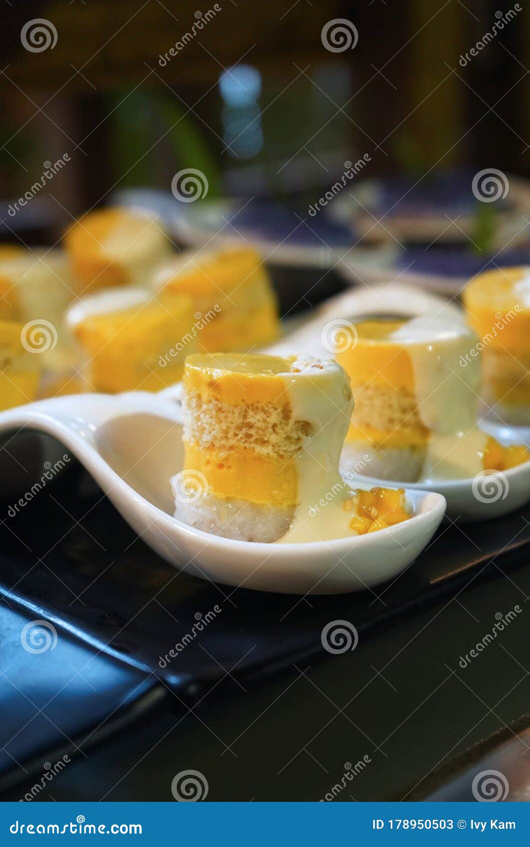 Sweet Dessert in Yellow Colour Stock Image - Image of chef, sugar ...