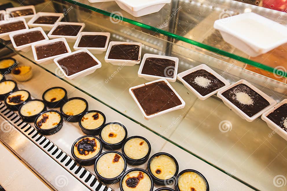 Sweet Desserts on Display in a Restaurant Stock Image - Image of cafe ...