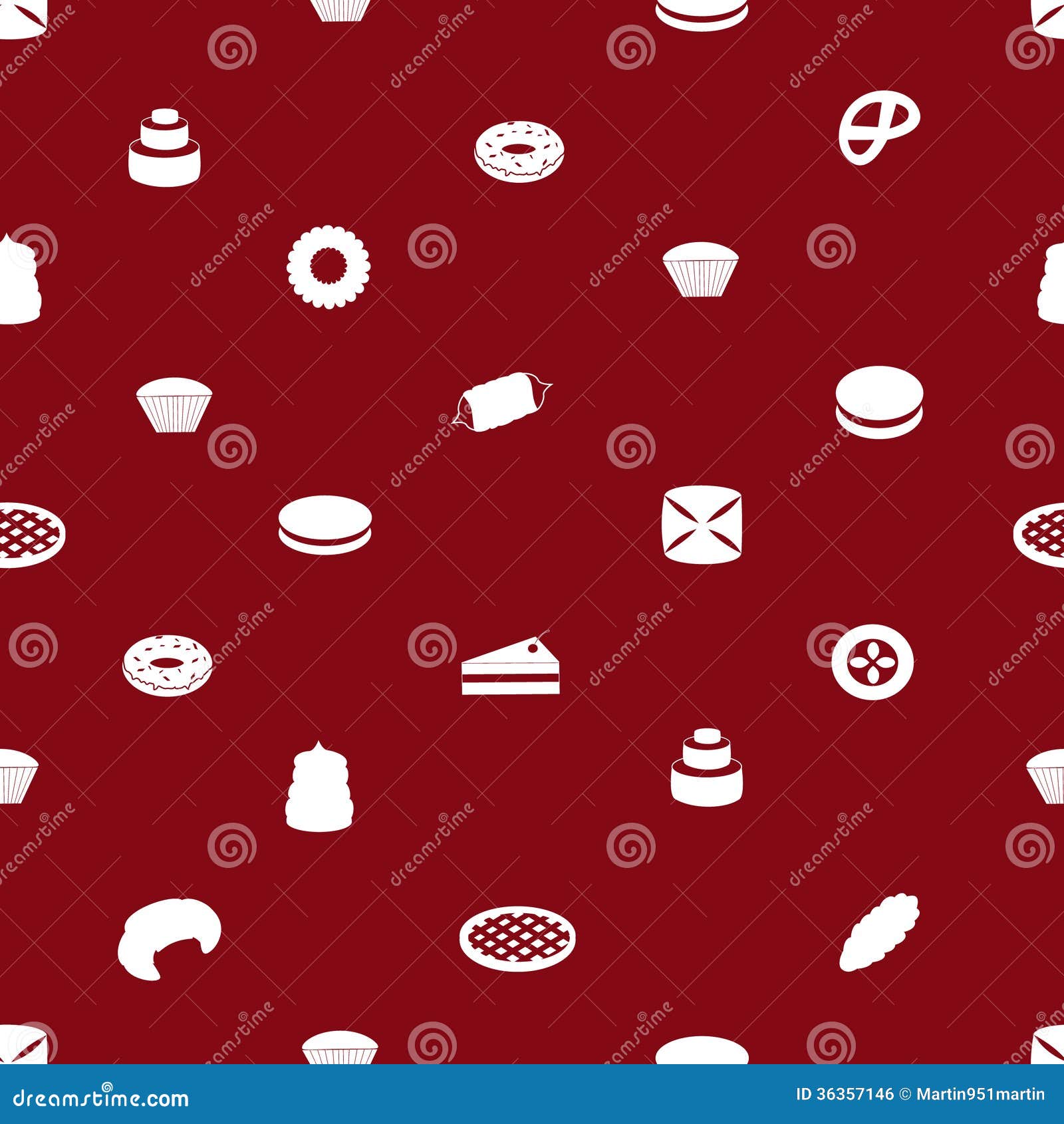 Sweet Desserts Pattern Vector. Pistachio Rolls, Croissants, Panna Cotta ...
