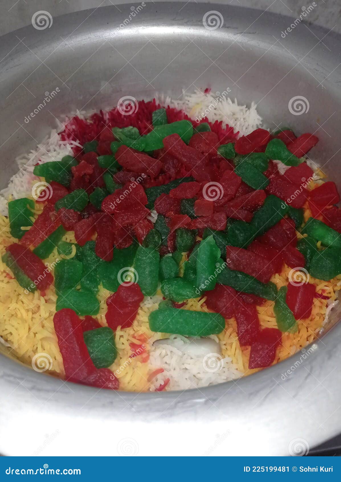 Sweet Dish with Rice and Singer and Candies Stock Image - Image of ...