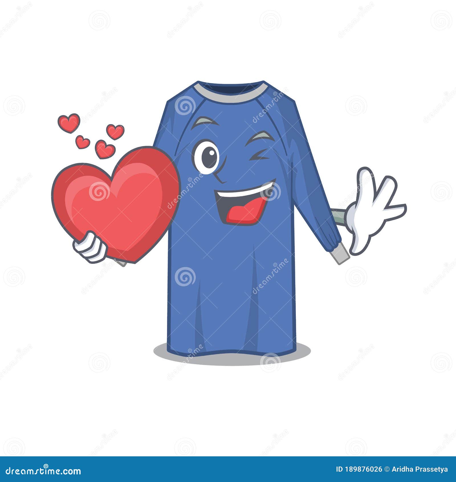 A Sweet Disposable Clothes Cartoon Character Style Holding a Big Heart ... A Sweet Disposable Clothes Cartoon Character Style Holding a Big Heart ...