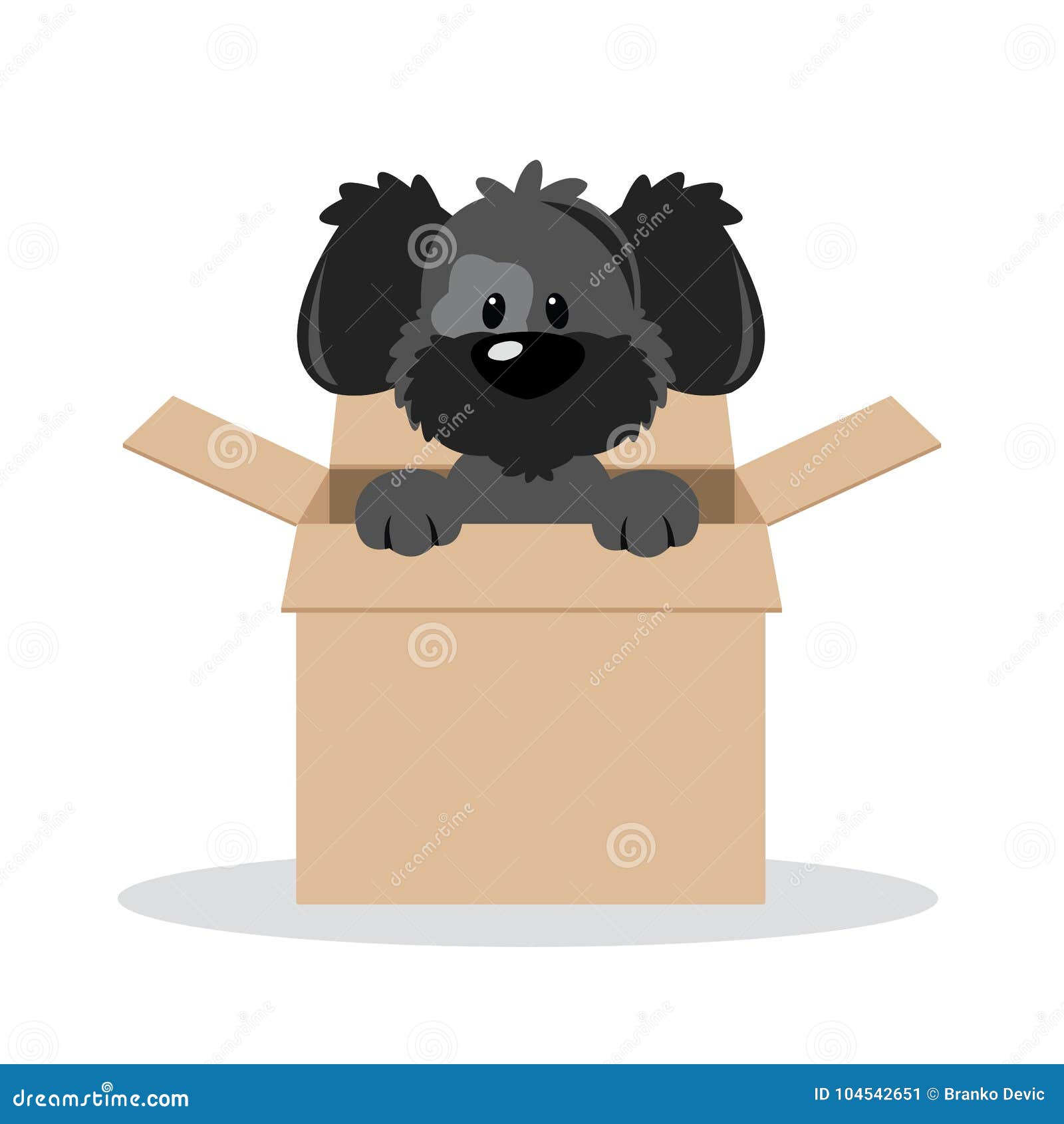 A Sweet Dog Gets Out of the Box Vector Stock Vector - Illustration of ...