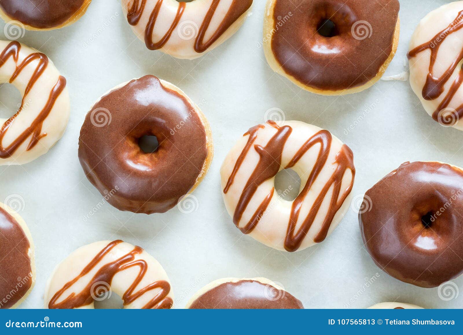 Sweet Donuts with Chocolate Coating Stock Image - Image of dessert ...