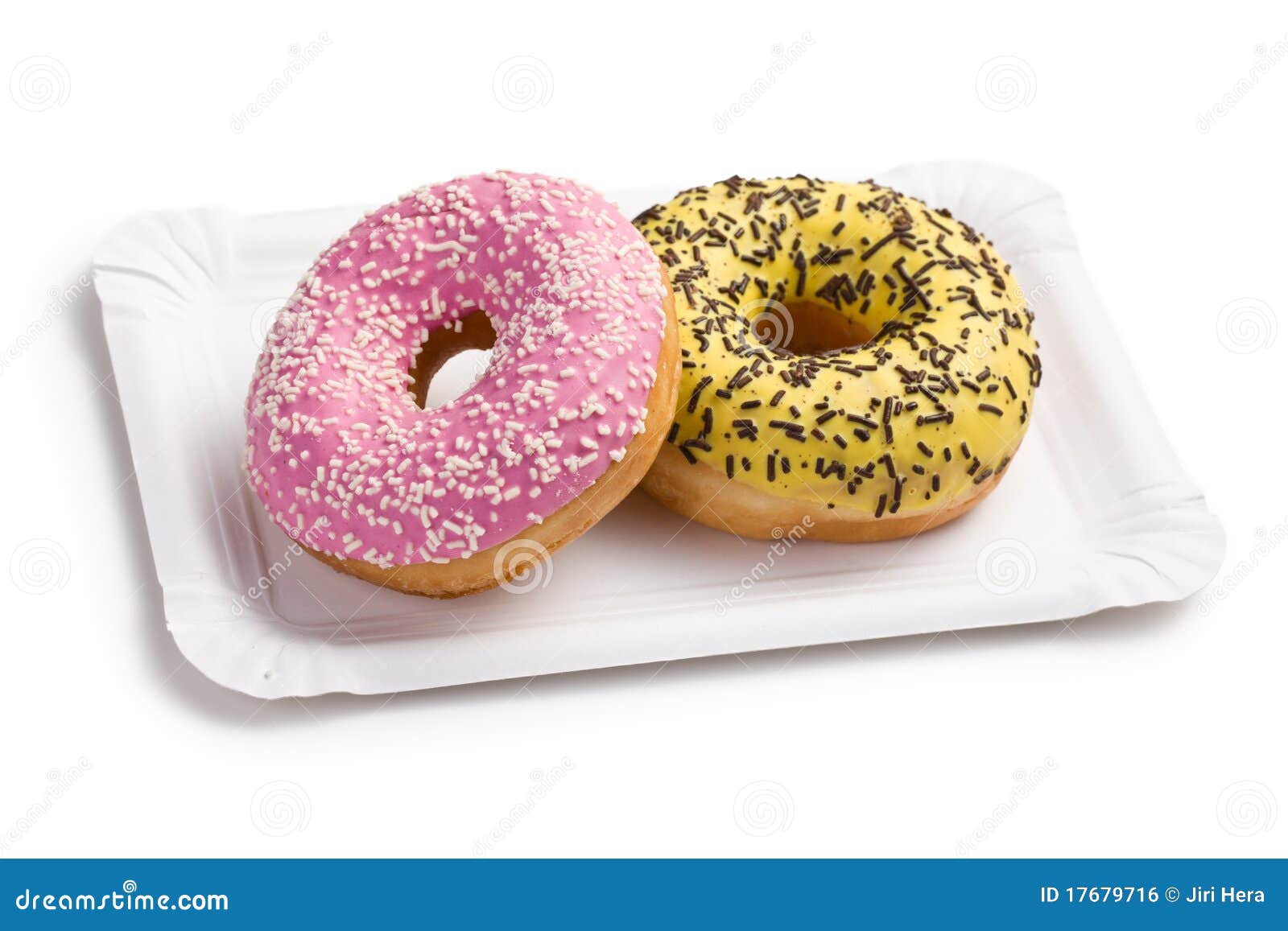 Sweet Doughnuts on Paper Plate Stock Photo - Image of donut, dessert ...