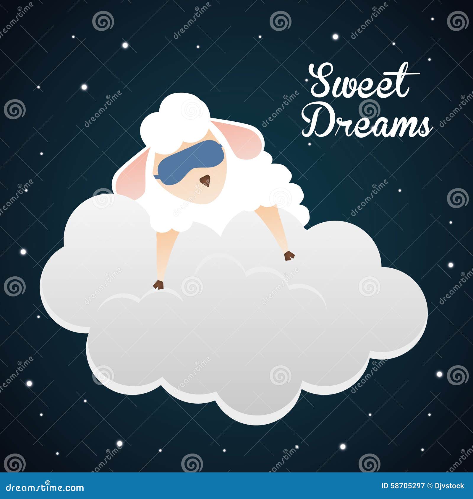 Sweet dreams design. stock vector. Illustration of cartoon - 58705297