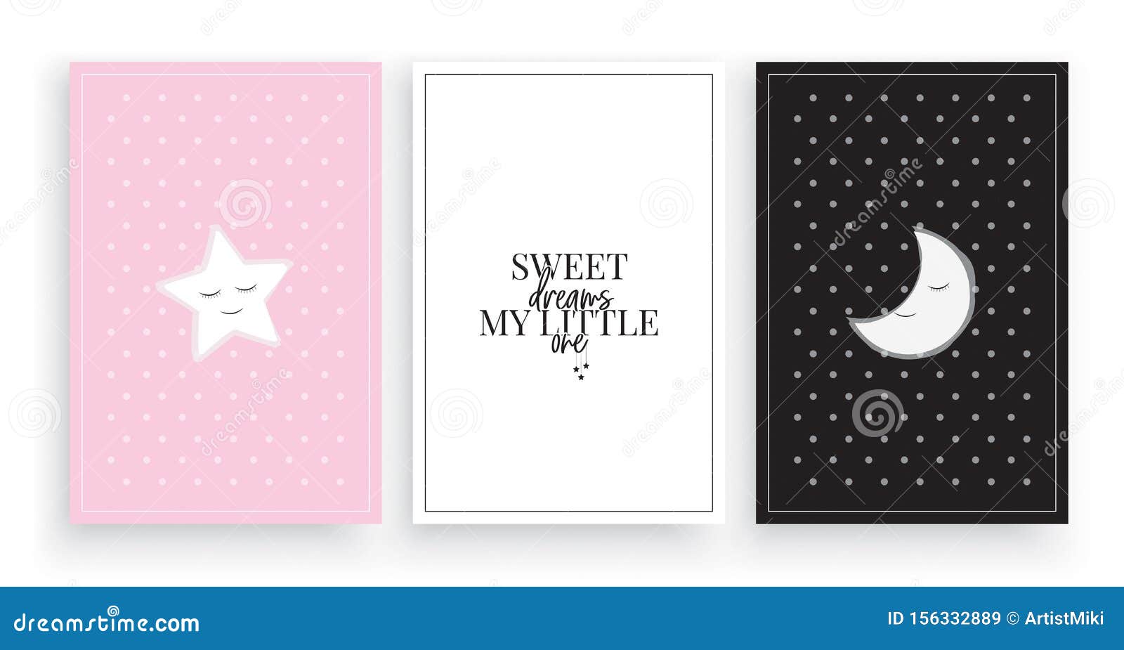 Sweet Dreams My Little One Vector, Three Pieces Poster Design ...