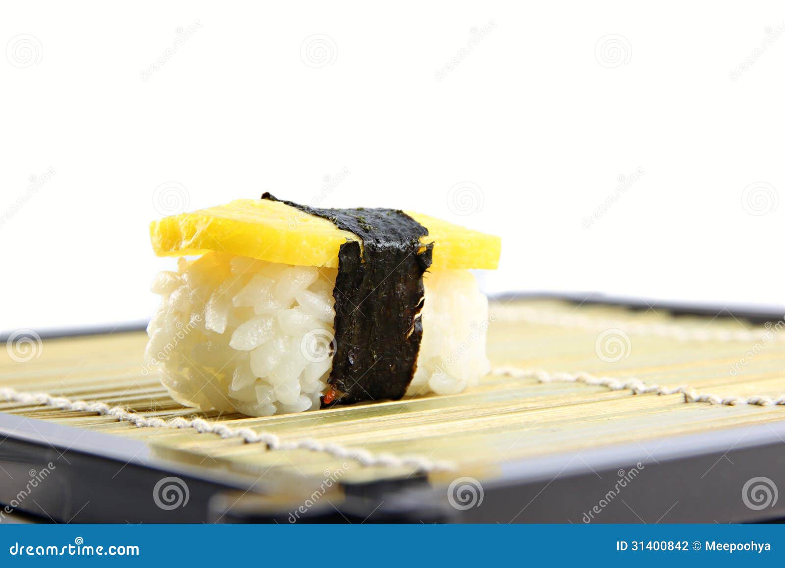 The Sweet Egg Sushi on the Dish. Stock Photo - Image of japan, rare ...