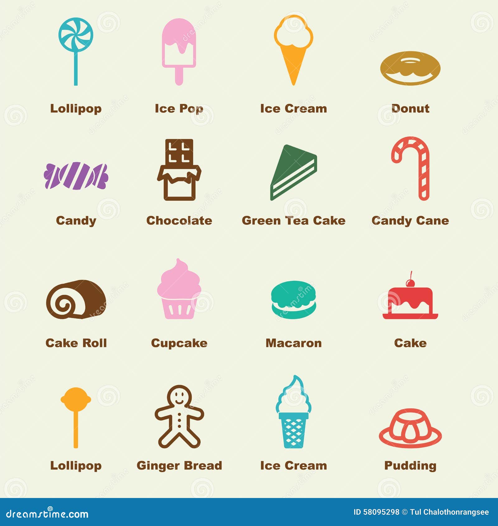 Sweet elements stock vector. Illustration of chocolate - 58095298