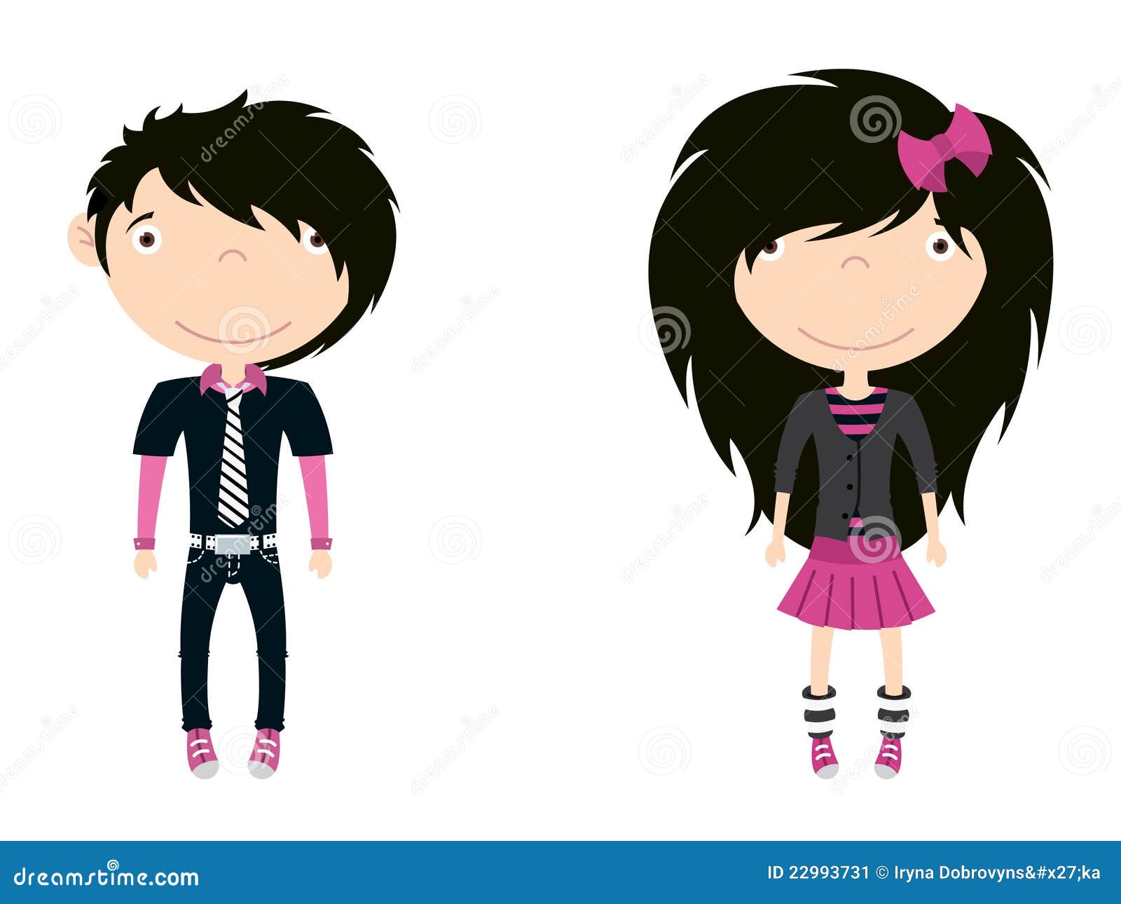 Sweet emo couple stock vector. Illustration of people - 22993731
