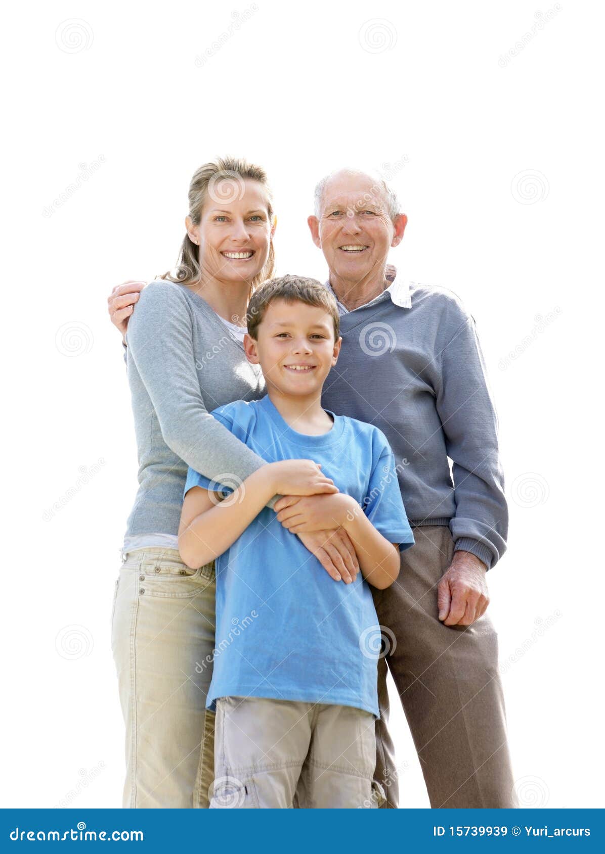Sweet Family Standing Together Stock Image - Image of looking, light ...