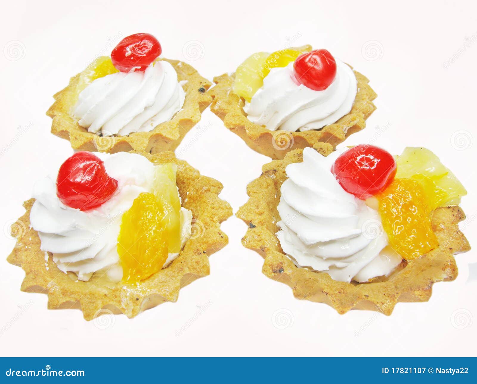 Sweet Fancy Cakes with Fruits Stock Image - Image of jelly, tart: 17821107