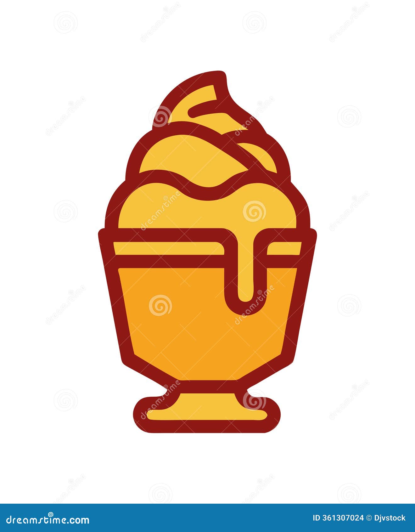 Sweet Fast Food Sundae Dessert Stock Illustration - Illustration of ...