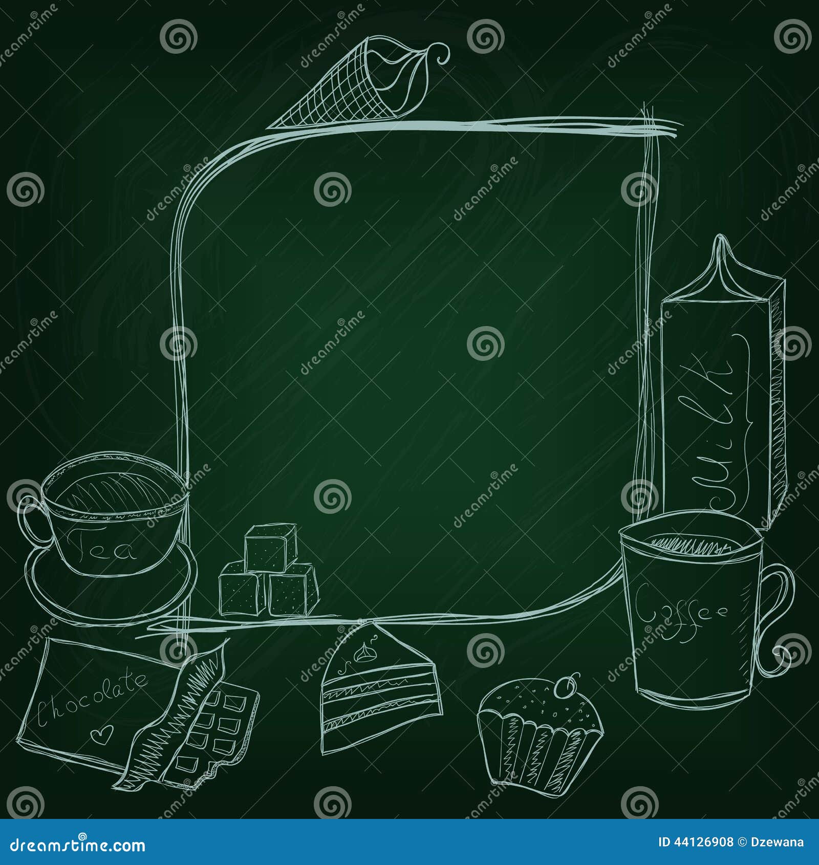 Coffee Frame Template With Coffee Shop Lettering Script Logo, Border ...