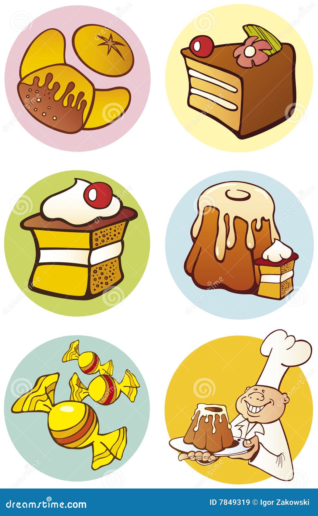 Sweet food objects stock vector. Illustration of bakery - 7849319