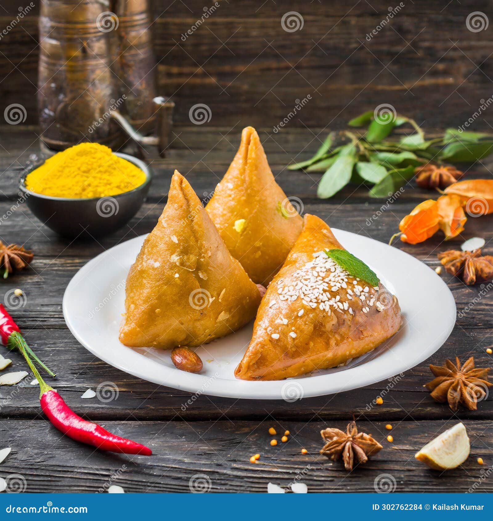 Sweet food Sweet samosa stock illustration. Illustration of junk ...