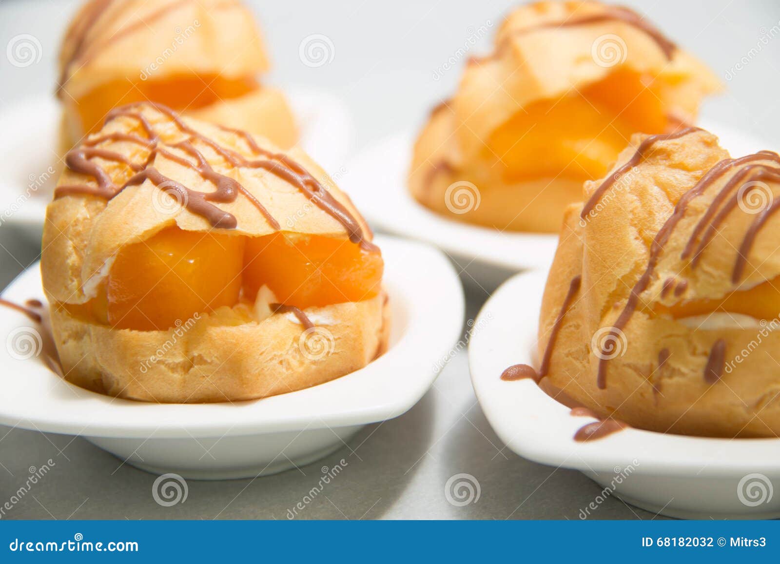 Sweet Fresh Mini Cream Puffs, Profiterole Stock Photo - Image of ...