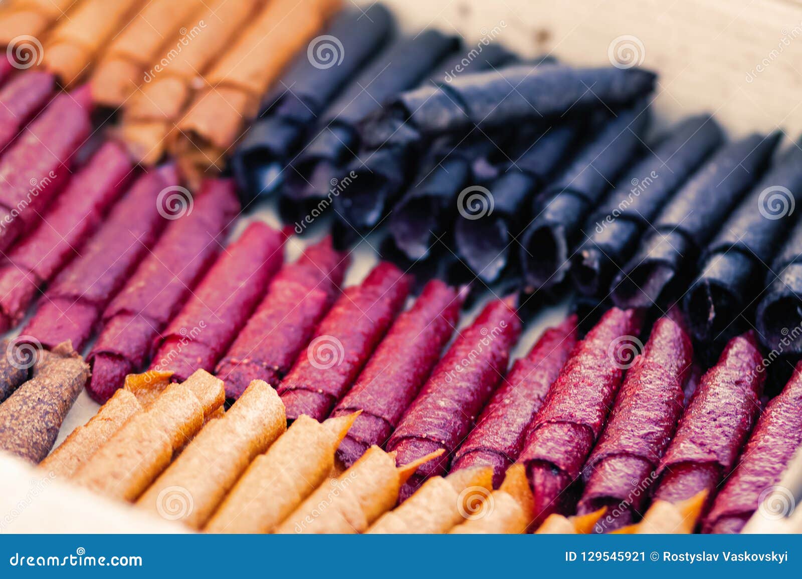Sweet fruit paste close-up stock image. Image of rollup - 129545921