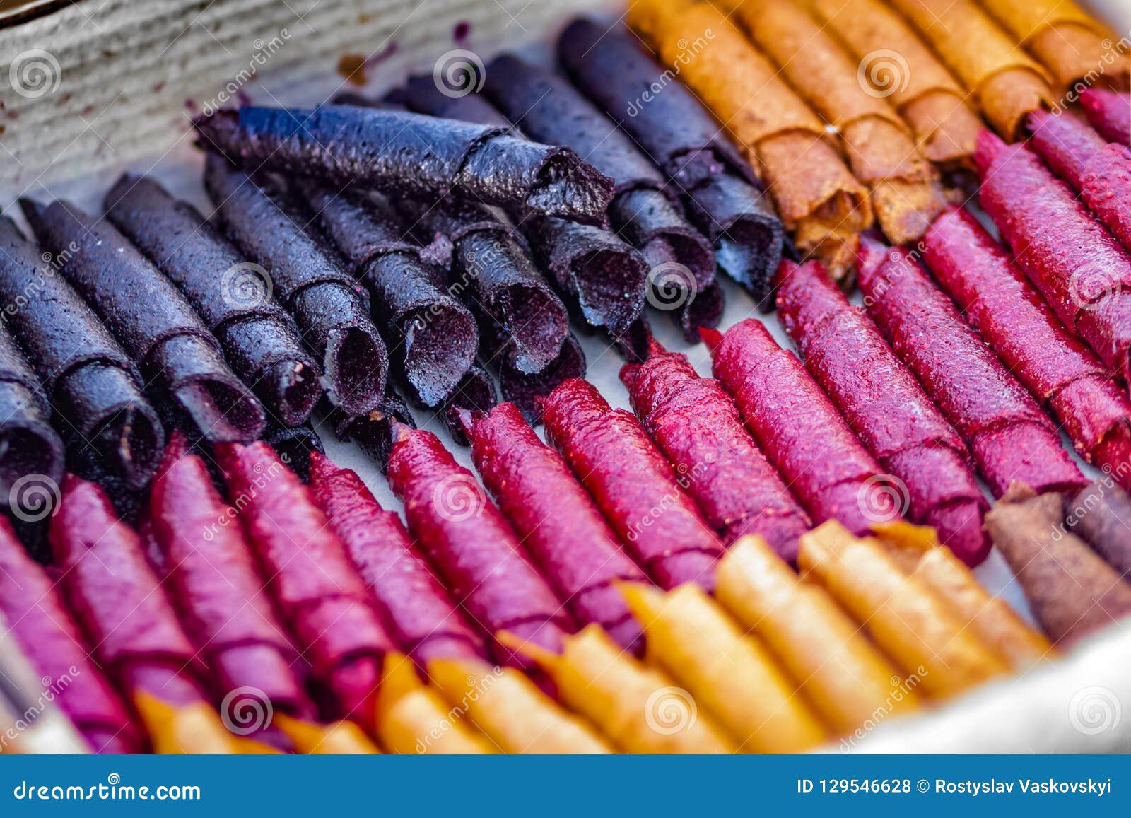 Sweet fruit paste close-up stock photo. Image of fruit - 129546628