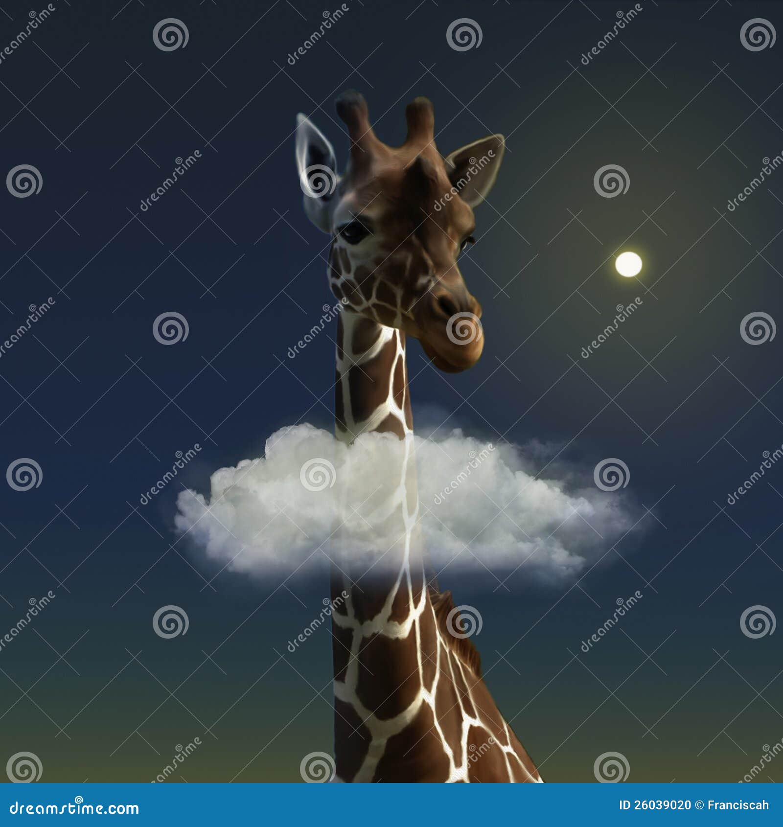 Sweet giraffe stock illustration. Illustration of moon - 26039020