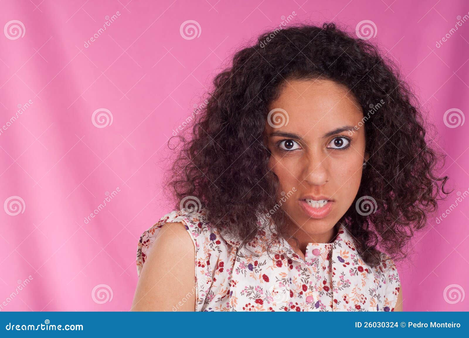 Sweet Girl with a Aggressive Face Stock Photo - Image of charming ...