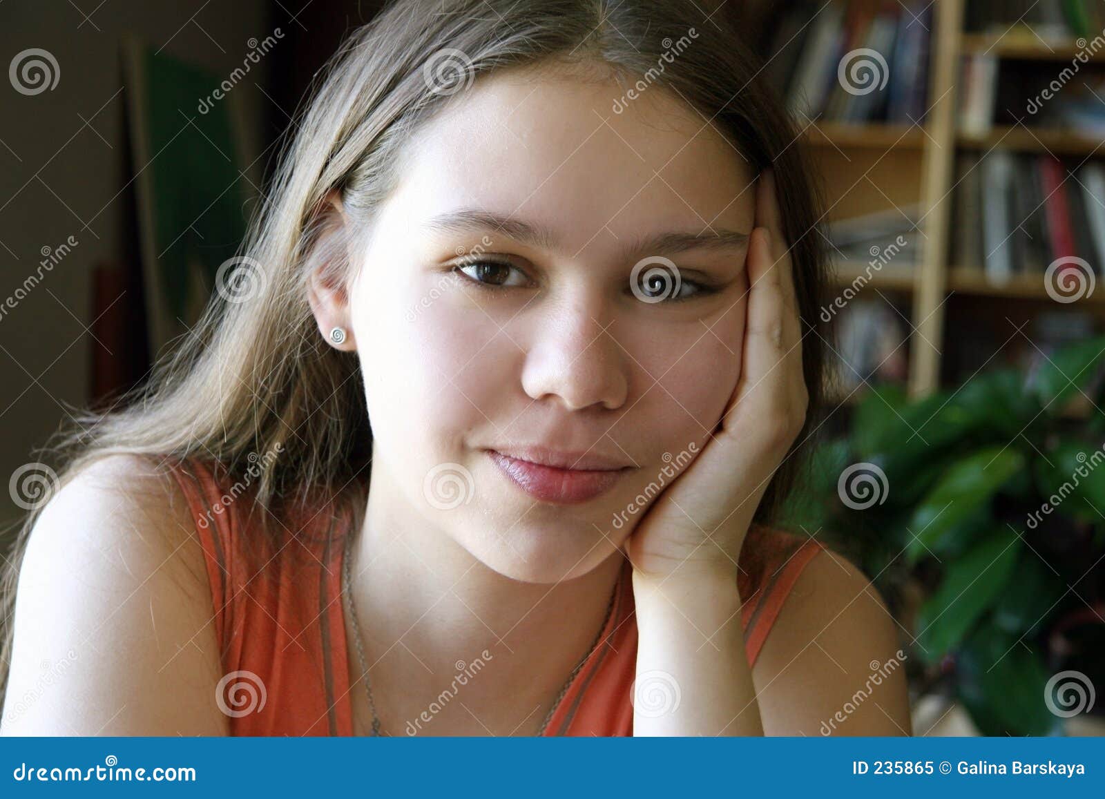 Sweet girl by the window stock image. Image of enjoying - 235865