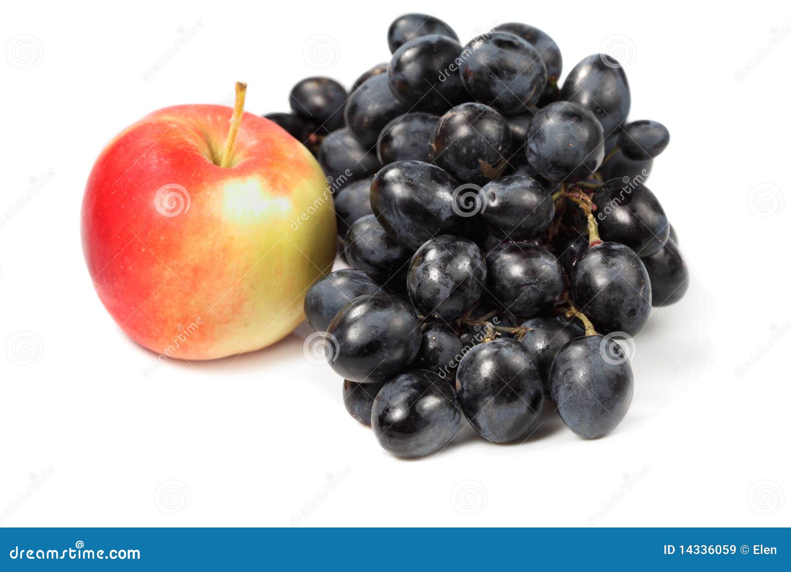 Sweet grape and red apple stock image. Image of isolated - 14336059