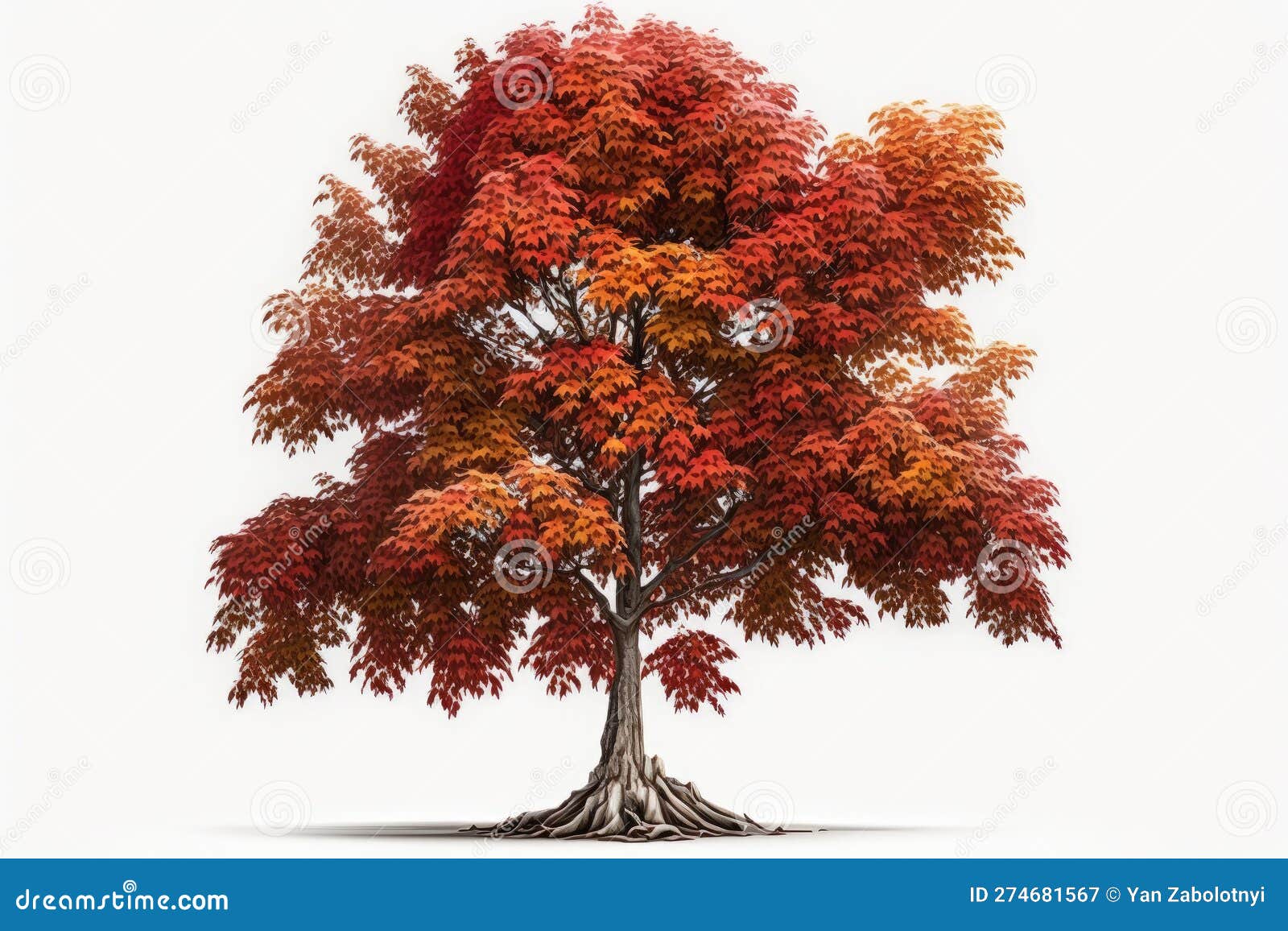 Sweet Gum Tree on a White Background. Generative AI Stock Illustration ...