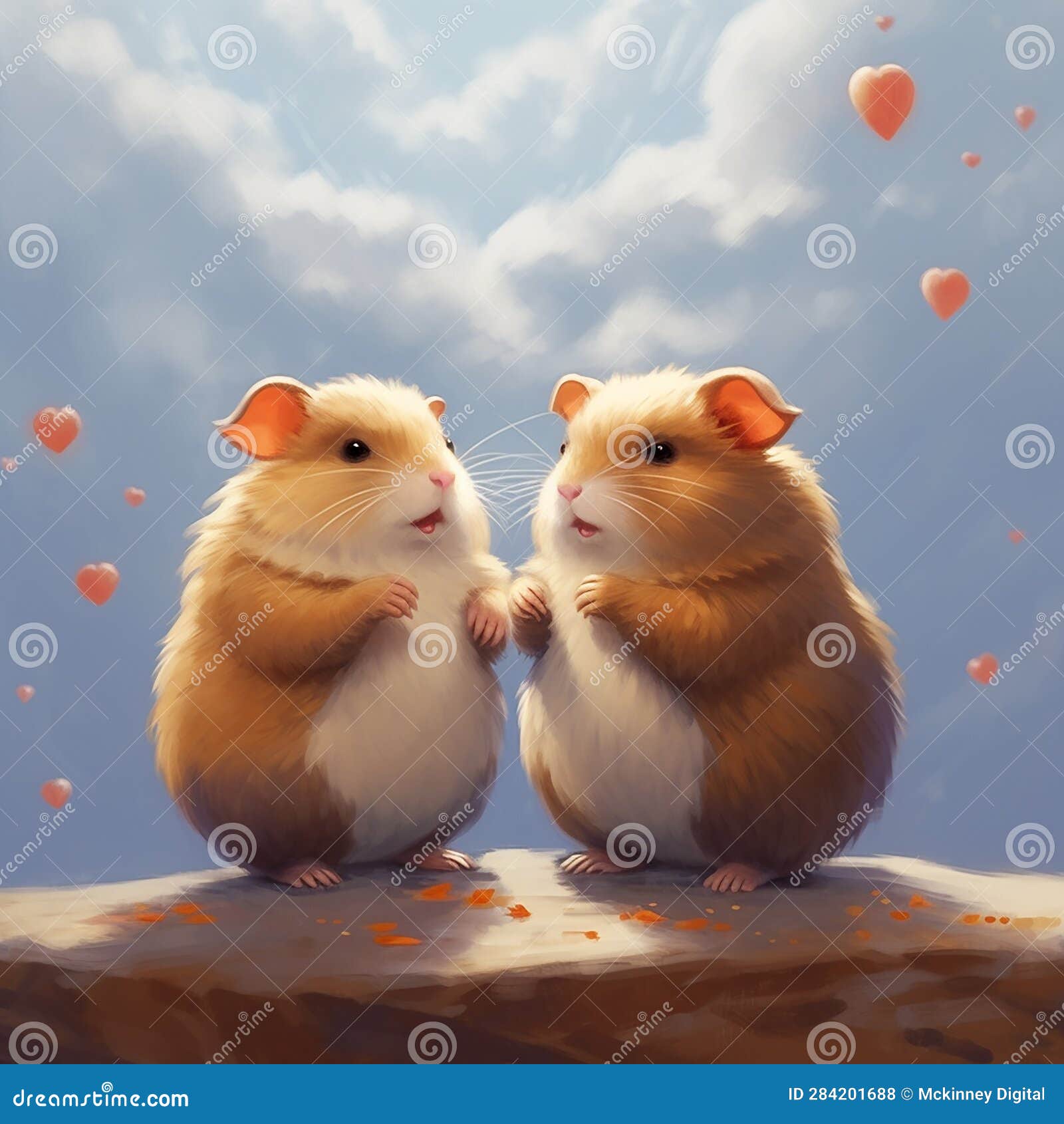 Sweet Hamster Couple in Love. Created Using Ai Generative. Stock ...