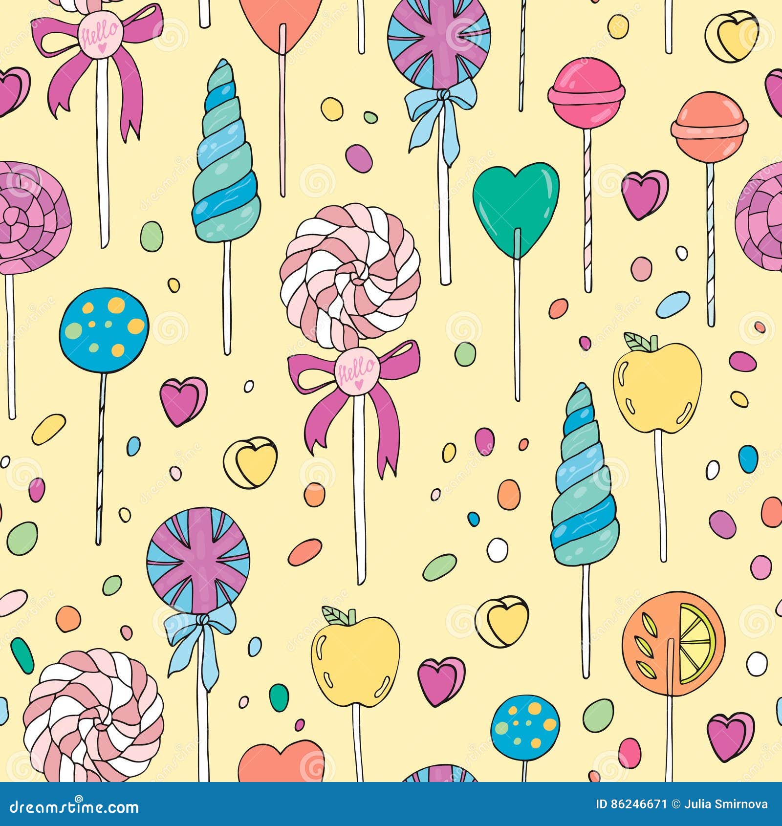 Sweet hand drawn lollipops stock illustration. Illustration of drawn ...