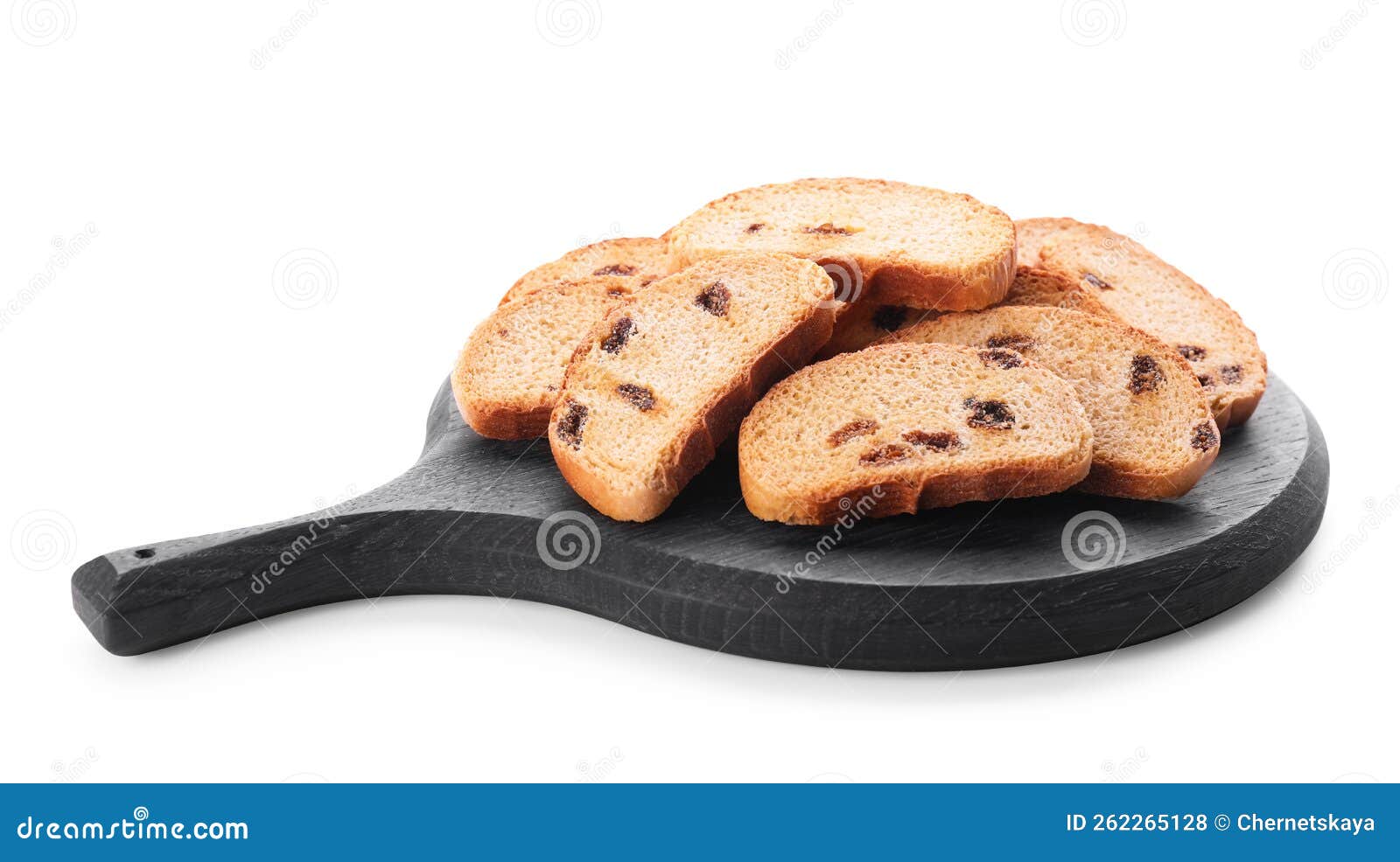 Sweet Hard Chuck Crackers with Raisins on White Background Stock Photo ...